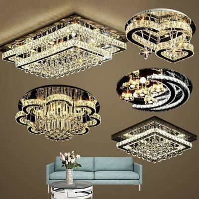 水晶灯方形客厅灯大厅2025长吸新款l61263ed顶灯简约轻奢灯具合组