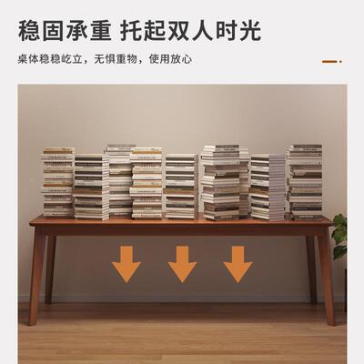 明峥家具厂长桌A116实腿家双人书桌桌子工条作台用靠墙窄木桌子长