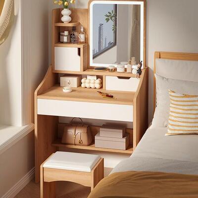 梳妆台型卧桌室约现代化妆小台收ZLM纳柜一体小户简型迷你床头化
