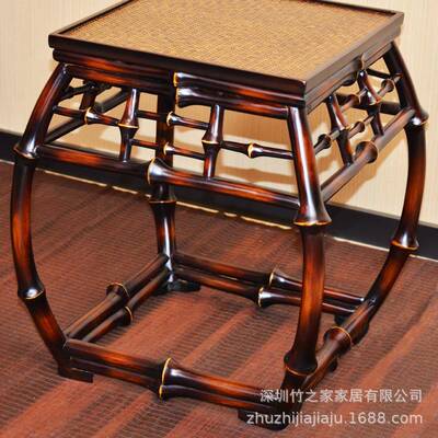 竹中式圈椅家具竹椅子仿竹古椅茶椅休编筇68280竹椅家居闲椅筇筇