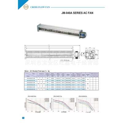 JM-04030A23 JM-04035A12 JM-04040A金亿翔JYS铝合金横流风机