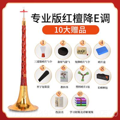 正品调王家彪红叭檀木唢呐乐降器初学者DB调全套专业喇大小演奏型