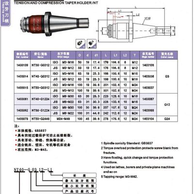 扭力伸缩攻牙本体NT30-G0312(攻牙范围ISO M3-M16 JIS M3-M12)