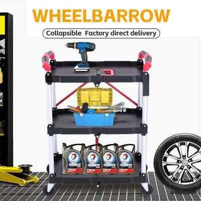 Handcart foldable tool cart multilayer trailer