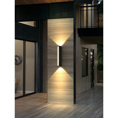 2Fled户外壁灯防水别墅庭院灯室外阳台灯长条灯客厅门厅竖立洗墙