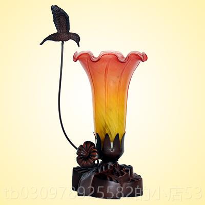 高档吹制彩头玻式复古摆件礼物特色美创送意小台灯卧室床灯