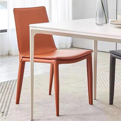马椅代简约皮餐椅酒现店家用吃饭靠背椅子厂家BLN凳软鞍包餐桌椅