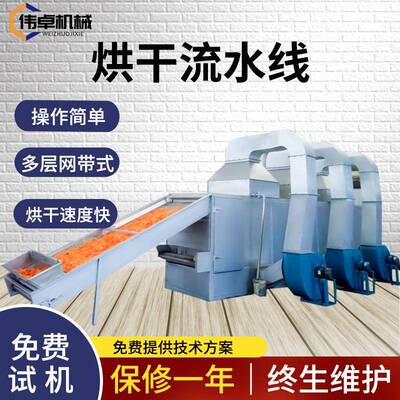 水蔬菜网带式CIM烘干机烘机履带式脱干设备果蔬烘干线伟卓械