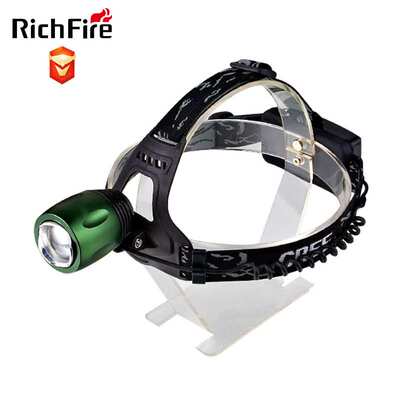 RichFire户外缩放照明T6强光骑行灯 LED厂家 充电远射3档头灯