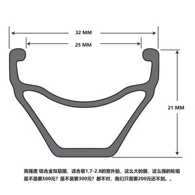 平头哥BADGER久裕散珠轮组26/27.5寸1.7-2.8宽胎双层铝合金轮组