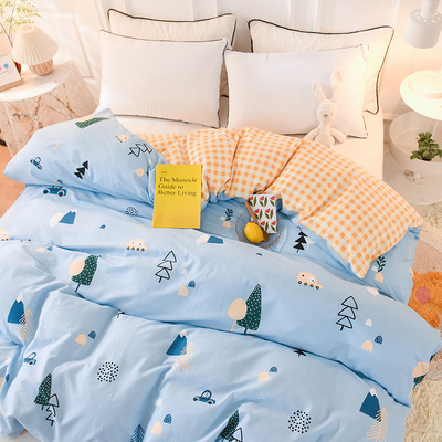 定做定制纯棉磨毛被套单件120x150x180x200加厚儿童全棉150x215cm