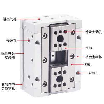 滑台薄型气动手指气缸HFD 8/12/16/20X10/15/20/25/30/40/50/6080