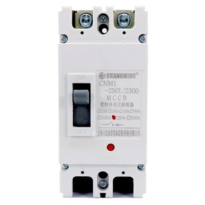 上器人民2P塑壳断路海RCM1-250功 200A空气开关160A大A率单相220V
