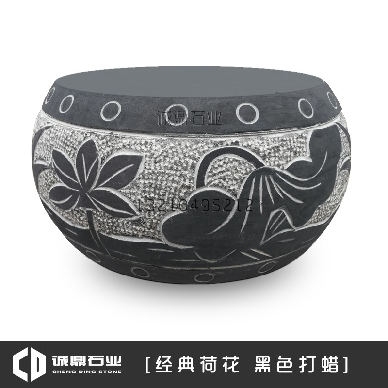 青石石柱底座路障挡车石墩子花架柱子顶柱脚鼓凳门口石头中式