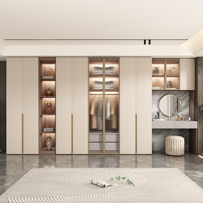 2024新款衣柜家用卧室带梳妆台一体实木ENF级欧松板定制整体衣橱