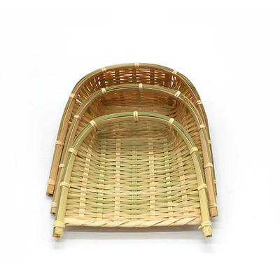 竹簸箕手工竹编干果盘零食收纳竹筐小簸箕熟食糕点竹筲箕果篮竹篓