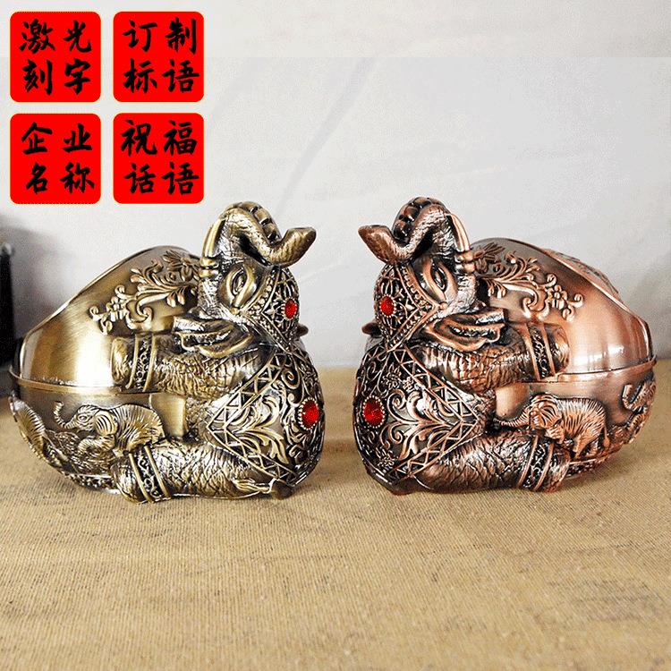 特价金属抱象烟灰缸带盖密封防摔防风个性创意装饰男士礼品