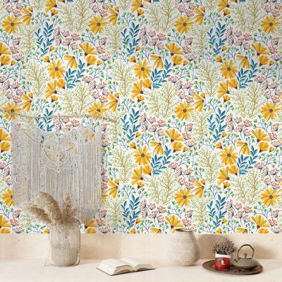 小清新绿植花叶柠檬自粘墙纸wallpaper卧室酒店装饰壁纸RW181-200