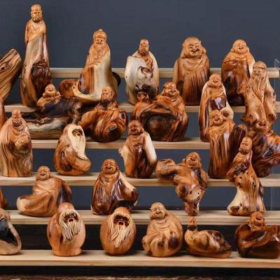 太行崖柏根雕随型文玩手把件观音弥勒达摩人物手工雕刻桌上把件