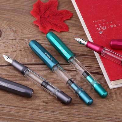 MOONMAN末匠T1手工树脂活塞吸墨大容量笔杆储墨明尖铝合金杆钢笔