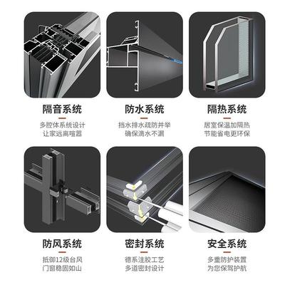 铝合金门窗双层中空玻璃隔音窗别墅佛山门窗平开断桥铝封阳台窗