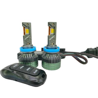 三铜管三色+爆闪LED汽车大灯雾灯高亮大功率9005H7.H11D2H.H49006