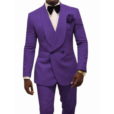 Custom Pour Hommes Made Groomsmen  White Pattern Groom Tuxed