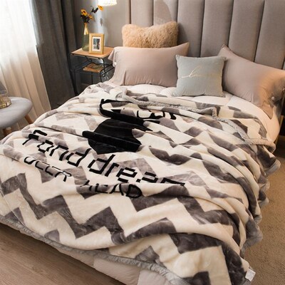 Raschel double layer thick winter blanket Cobertor quilt 毯