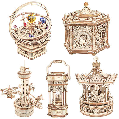 Robotime Rokr Music Box 3D Wooden Puzzle Game Assembly Model