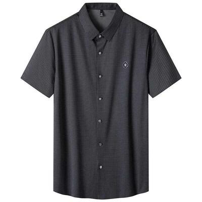 Summer Ice Silk Casual Short-sleeved Shirt Mens Fatty Plus
