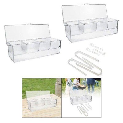 Chilled Condiment Server Transparent Condiment Organizer