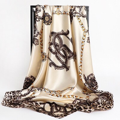 90*90cm Square Silk Scarves Women Foulard Head office Ladies