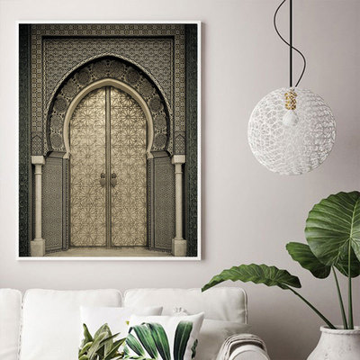 Morocco Door Arabic Decorative Paintings Architecture Canvas