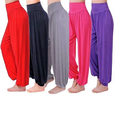Womens Comfy Harem Loose Long Pants Belly Dance Boho  Wide