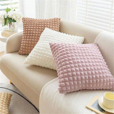 45x45CM Square Pillow Case Puff Lattice Zipper Polyester