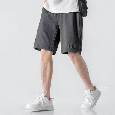 Hongxinjie Summer Mens Five-point Pants Solid Color Thin Ca