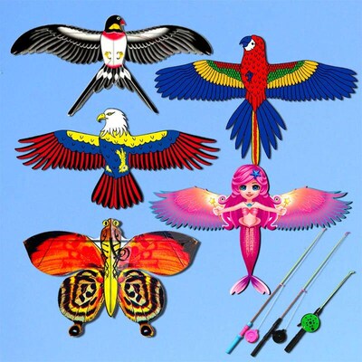Cartoon Children Kite Mini Plastic Toys Kite + 40cm Hand Bra