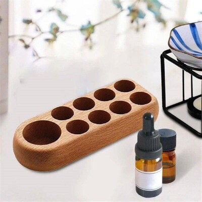 Wooden Essential Oil Display Rack Bottles Rectangle Tray