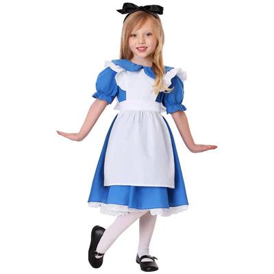 Children Girl Blue Alice In Wonderland Halloween Costume For