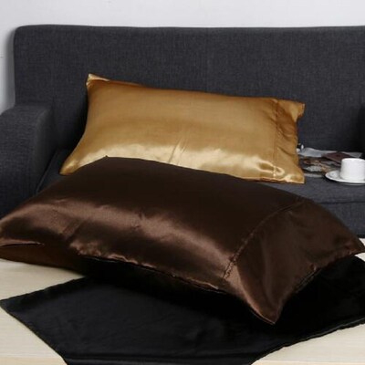 1PC Pure Silk satin Pillowcase Silky Soft Pillow Case