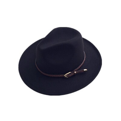Women Men Wide Brim Wool Fedora Jazz Hat 男女大檐礼帽爵士帽