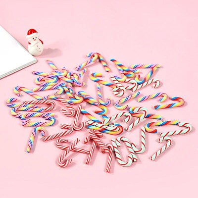 10/30/50Pcs Mini Candy Cane Christmas Decoration Red White R