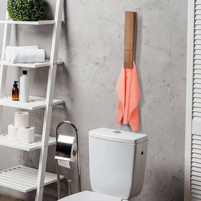 Large Wood Clothespin Bath Towel Holder Anti-run Home Suppli