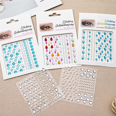 1/5/8Pcs 3D Face Eye Party Makeup Tattoo er Diamond Rhinesto