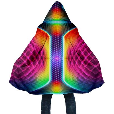 2021 Winter Mens Cloak Psychedelic Rainbow style 3D full Pri
