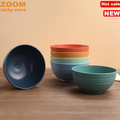 8pcs Cereal Bowls Set Wheat Straw Bowls Safe Bowls Kitchen