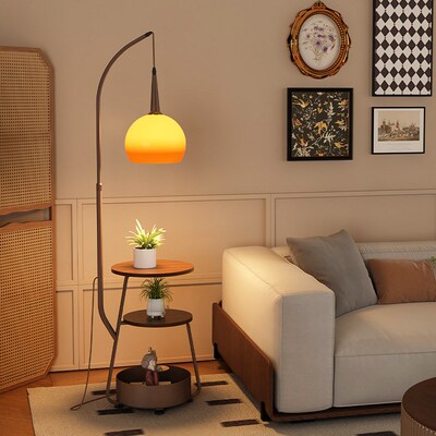 Floor lamp, living room sofa, coffee table, fishing light