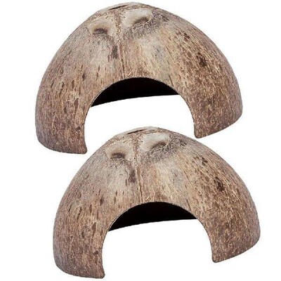 2 Pcs Coconut Hideout House Adorable Terrarium Decor Hermit