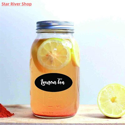 Black Waterproof Blackboard Sticker Ellipse Chalkboard Label