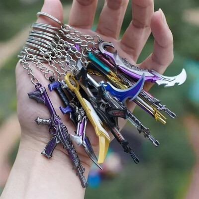 Valorant Keychains Set Reaver Karambit Knife Vandal Metal Ga